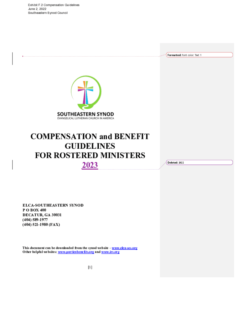 Fillable Online rostered minister's compensation and benefits manual ...