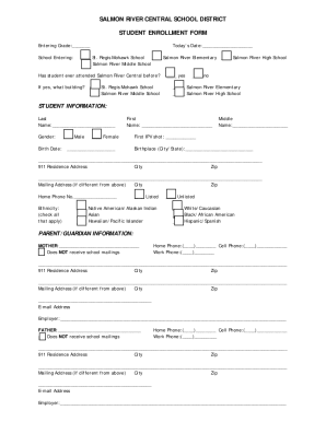 Fillable Online STUDENT ENROLLMENT FORM Fax Email Print - pdfFiller