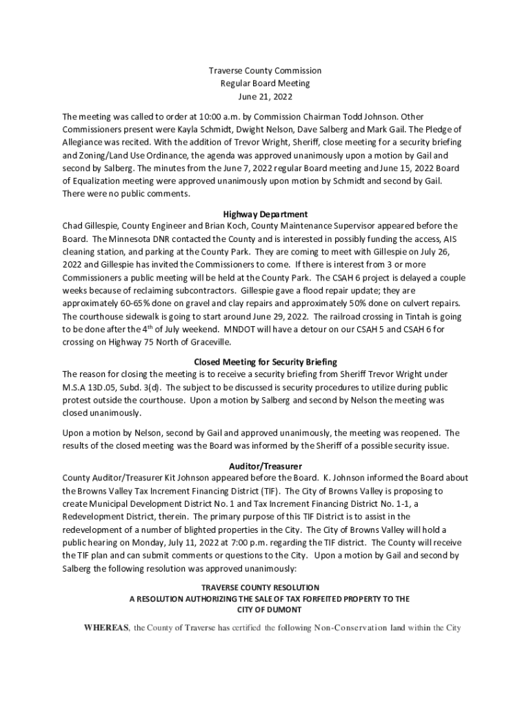 Fillable Online And Zoning Land Use Ordinance The Agenda Was Approved