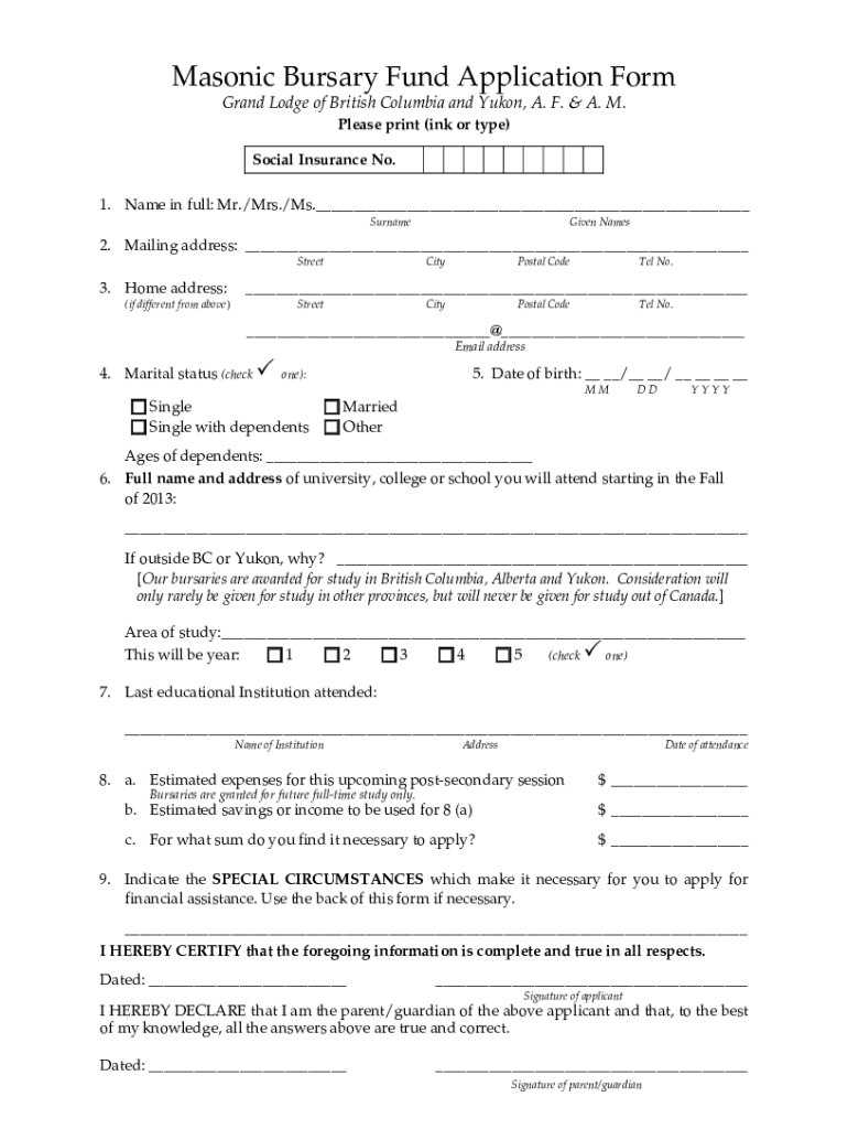 Fillable Online Fillable Online Masonic Grand Lodge of BC and Yukon ...