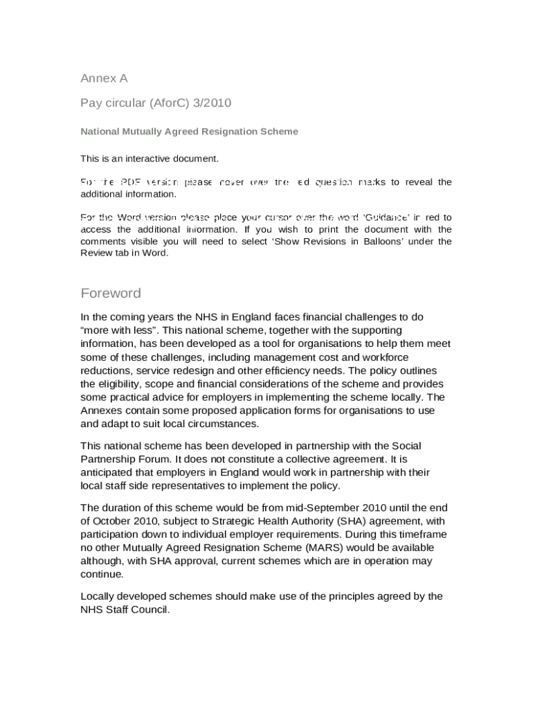 Mutually Agreed Resignation SchemeApplication Doc Template | pdfFiller
