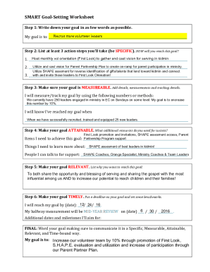 Fillable Online HANDOUT C - SMART Goal Setting Worksheet Fax Email ...