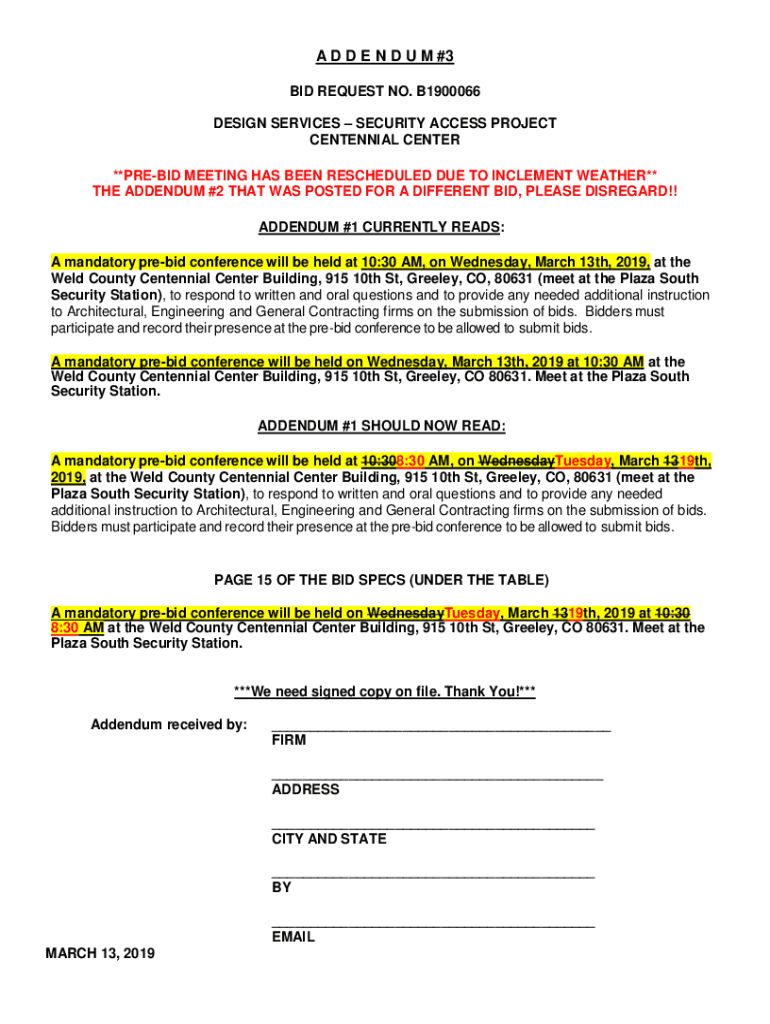 Fillable Online ADDENDUM NUMBER THREE BID S-7-21 - City of Cheyenne Fax ...
