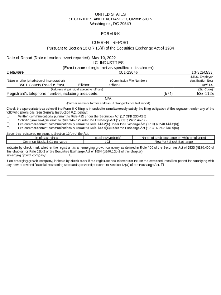 LCI INDUSTRIES ( - cloudfront.net Doc Template | pdfFiller
