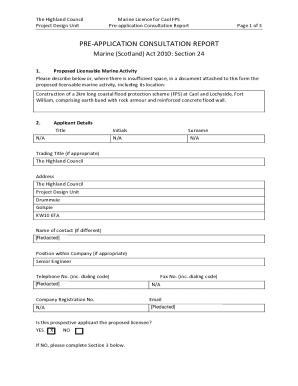 Fillable Online Major Pre-application Advice Service - Highland Council ...