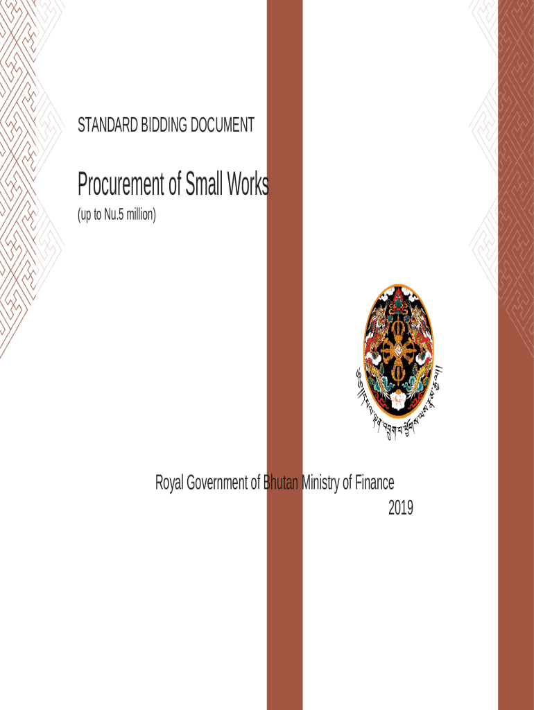 Procurement of Small Works (up to Nu.5 million) Doc Template | pdfFiller