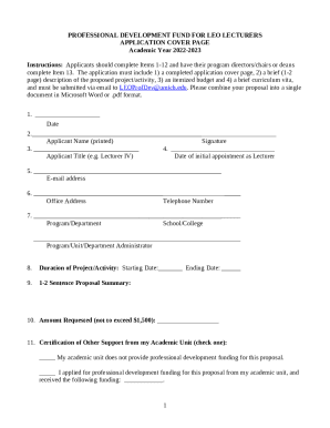 LEO Professional Development Fund Application Cover Page ... - hr umich ...