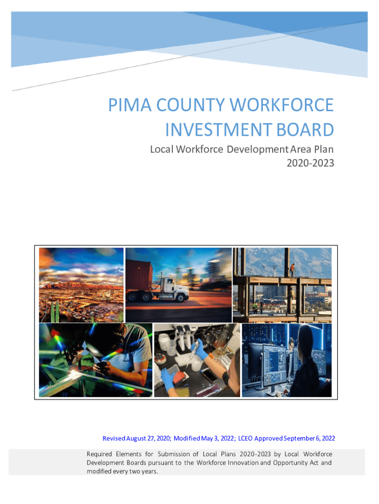 Fillable Online Pima County Workforce Investment Board. Local Workforce ...