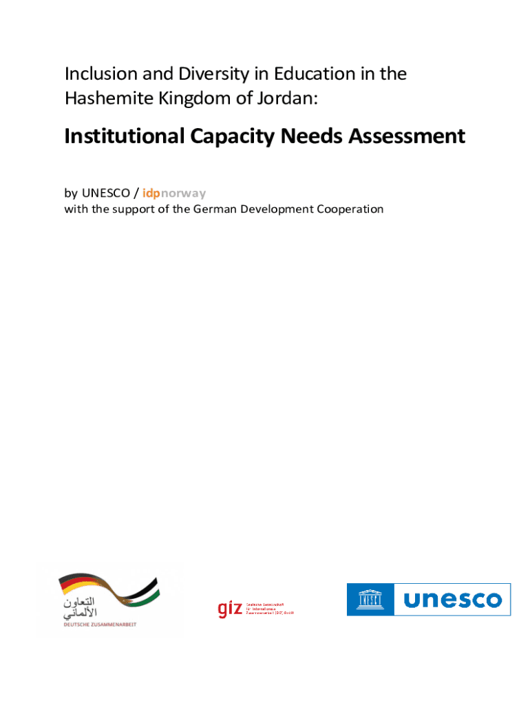 Fillable Online Institutional Capacity Needs Assessment on Inclusion and ... Fax Email Print ...