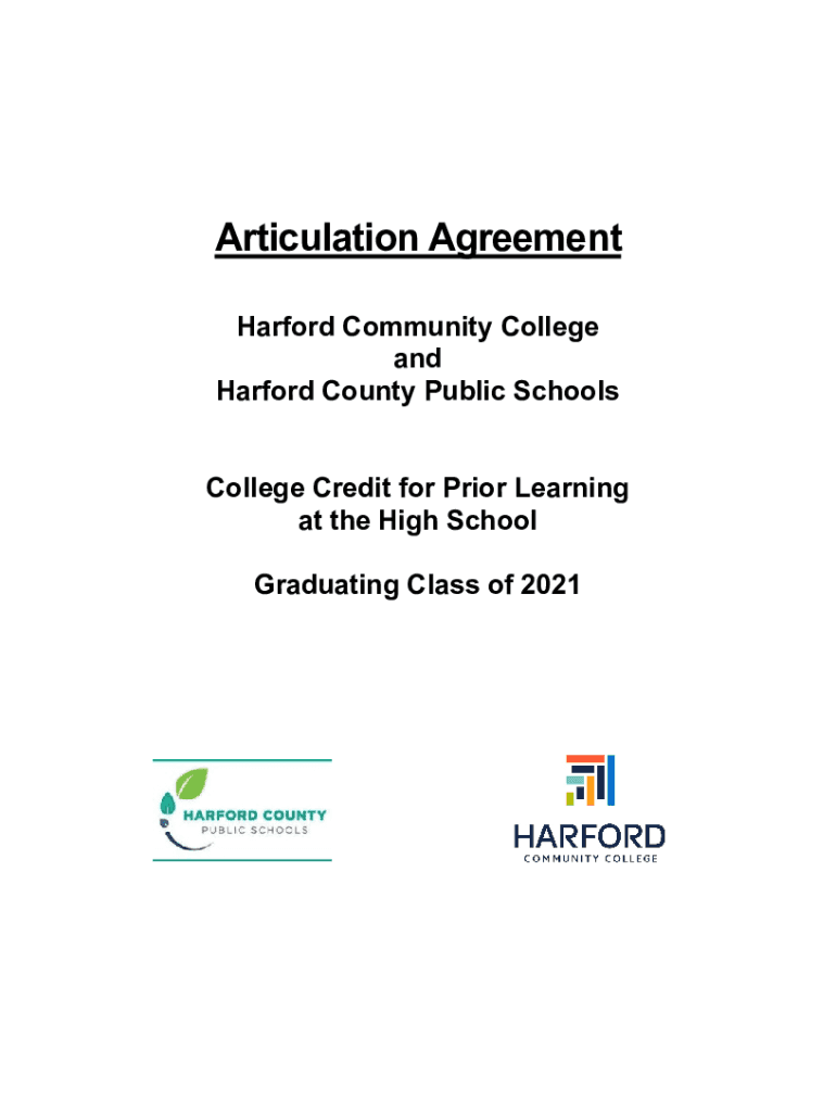 Fillable Online Articulation Agreement - Harford County Public Schools Fax Email Print - pdfFiller