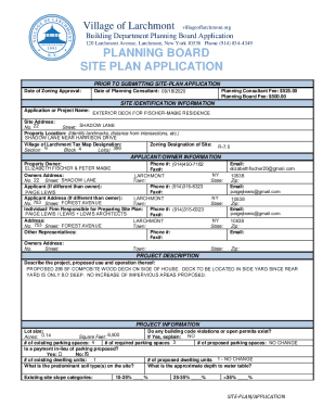 Fillable Online Planning Board Application - Village of Larchmont Fax ...