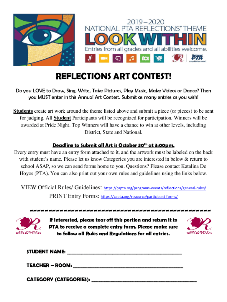 Fillable Online REFLECTIONS ART CONTEST Fax Email Print - pdfFiller