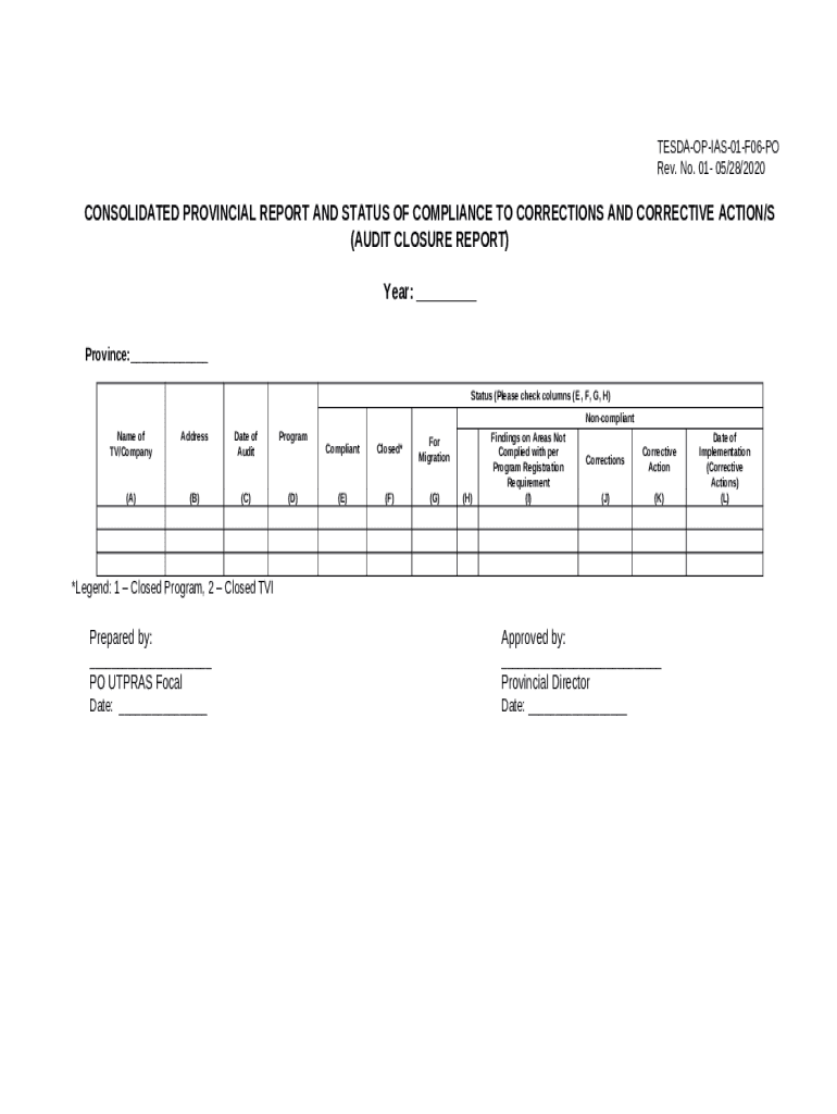 TESDA-OP-IAS-01-F06 PO-A Rev. ... Doc Template | pdfFiller