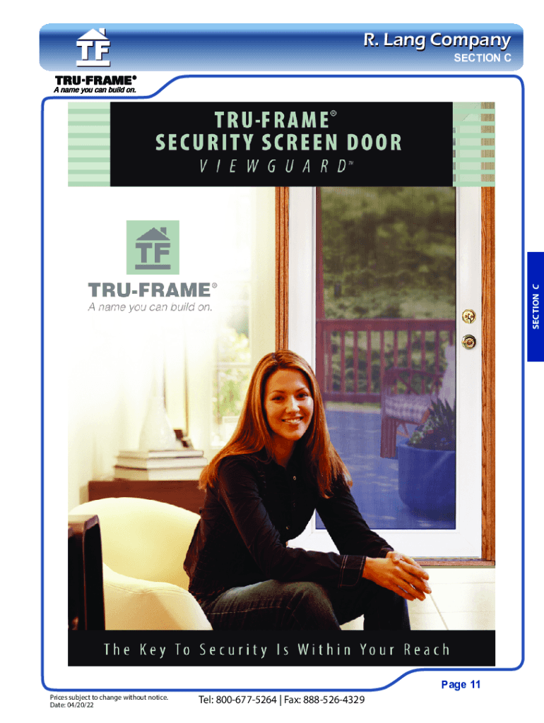 Fillable Online Section C - Viewguard Order Form.indd - Tru Frame Fax ...