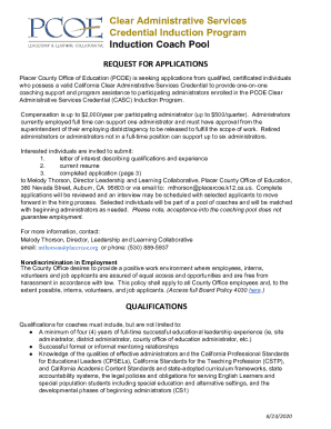 Fillable Online Clear Induction Administrative Services Credential Fax Email Print - pdfFiller