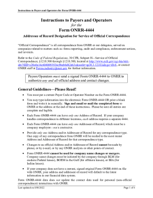 Fillable Online Instructions to Payors and Operators Form ONRR-4444 Fax ...