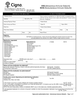 Fillable Online Intravenous Immune Globulin (IVIG) -SCIG PSC Prior Authorization Form. Prior ...