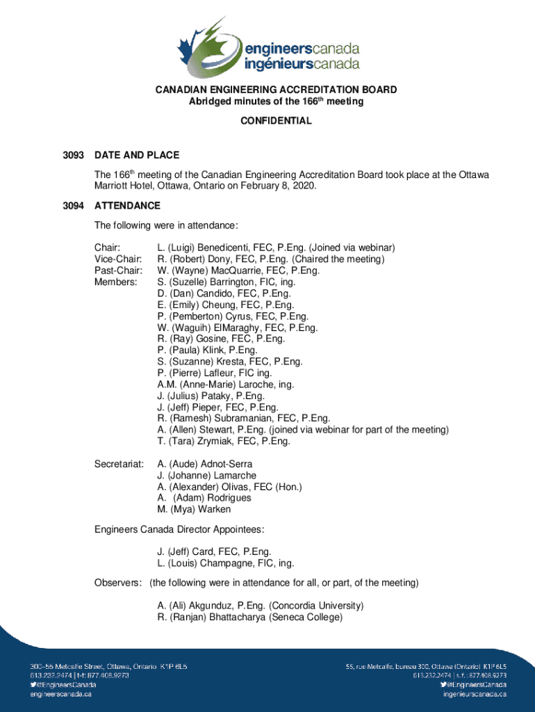 Fillable Online THE CANADIAN ENGINEERING ACCREDITATION BOARD'S Fax ...