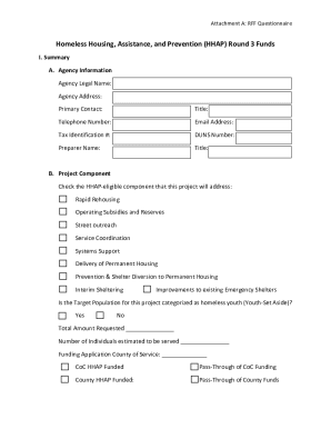 Fillable Online Homeless Housing, Assistance and Prevention (HHAP ...