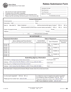 Fillable Online animal rabies laboratory submission form - IDPH Fax ...