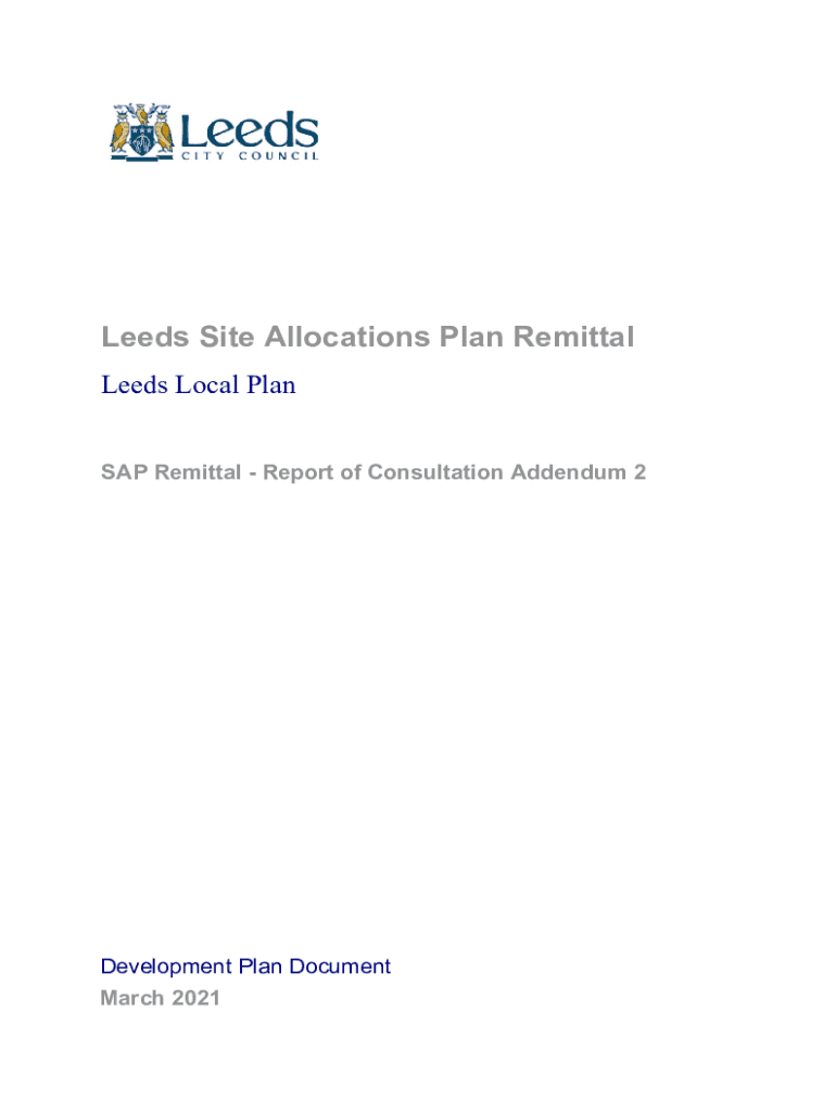 Fillable Online Local plan update - Leeds City Council Fax Email Print ...