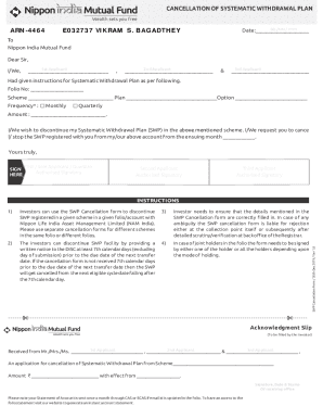 Fillable Online SYSTEMATIC WITHDRAWAL PLAN (SWP) APPLICATION ... Fax Email Print - pdfFiller