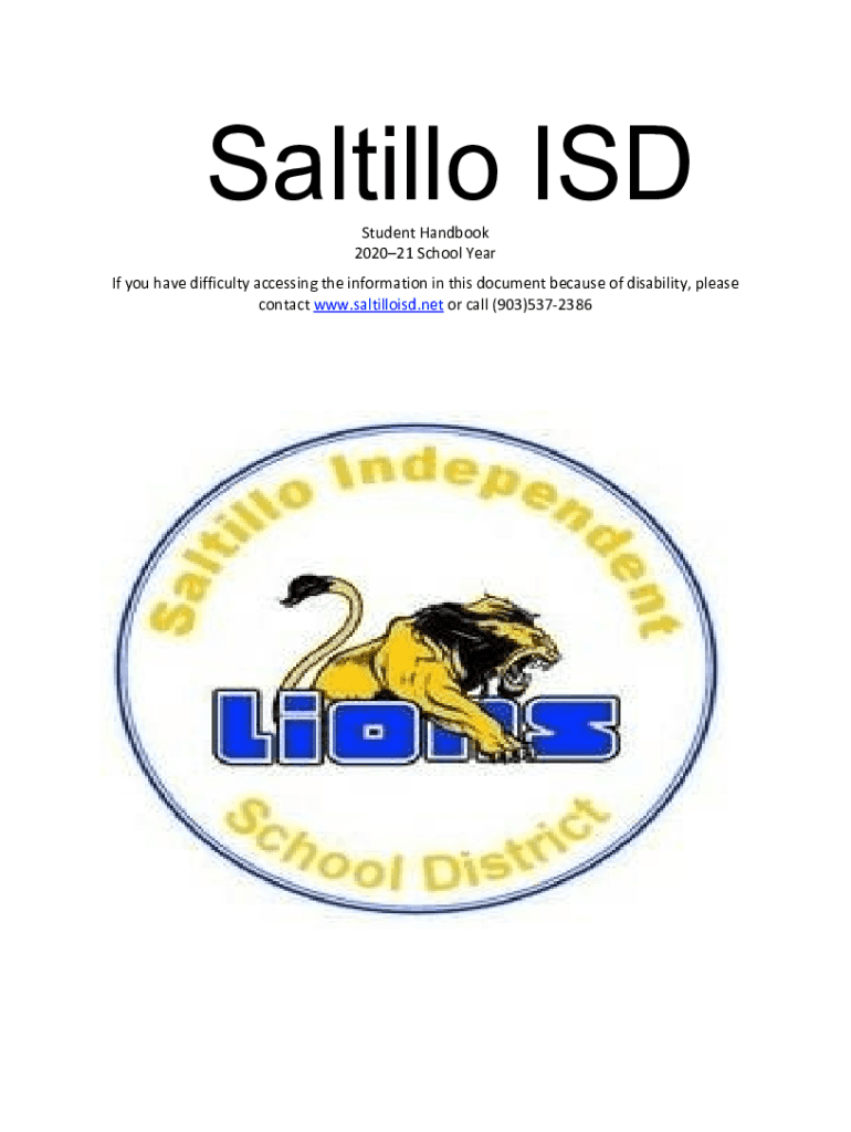 Fillable Online Student Code of Conduct - Saltillo ISD Fax Email Print ...