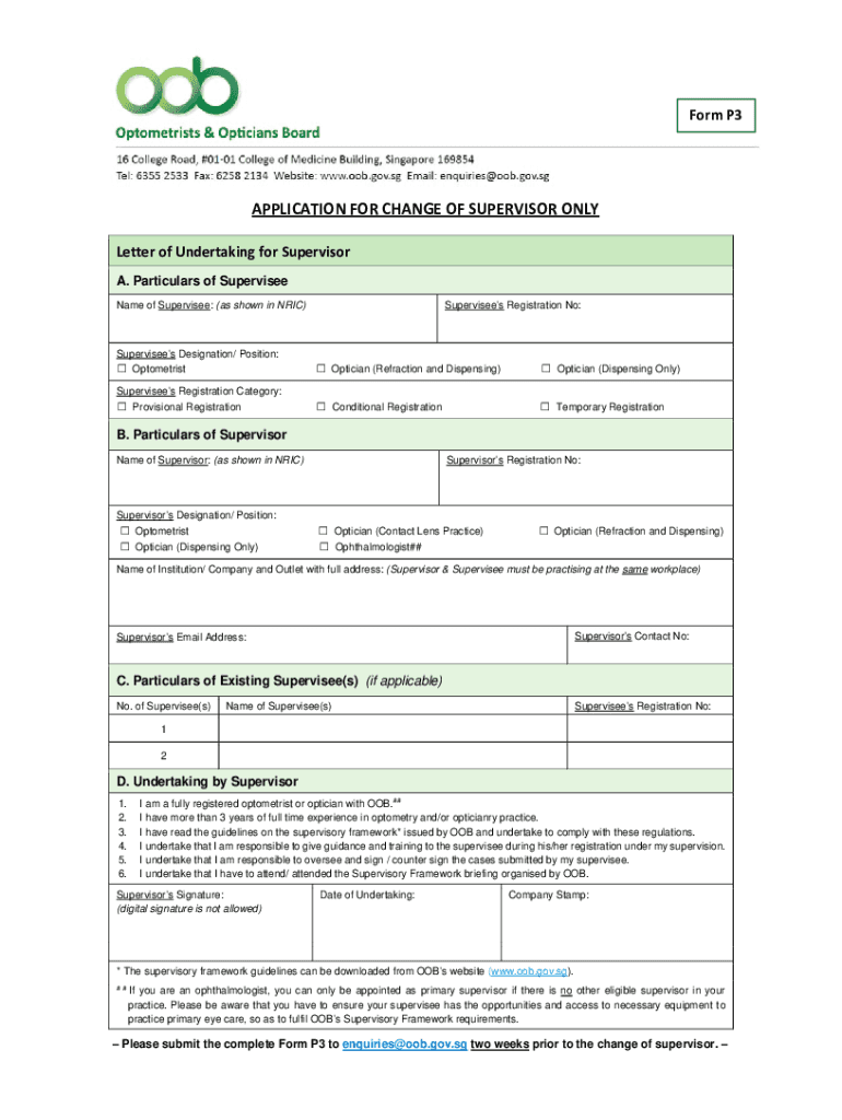 Fillable Online Form P3 - change in sup.docx Fax Email Print - pdfFiller