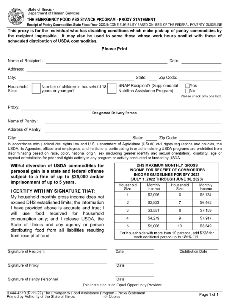Fillable Online The Emergency Food Assistance Program - Signature Sheet ...