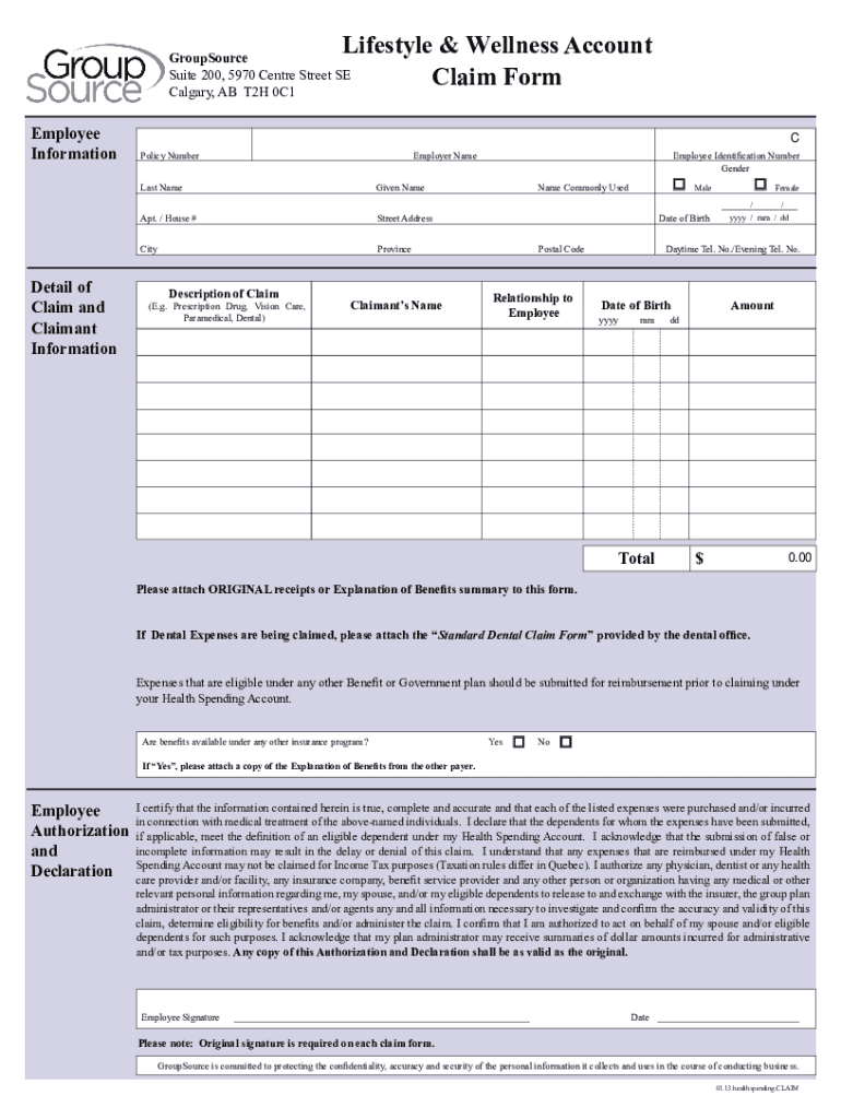 Fillable Online LWSA Claim Form Fax Email Print - pdfFiller