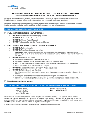 Fillable Online application for allergan aesthetics, an abbvie company ...