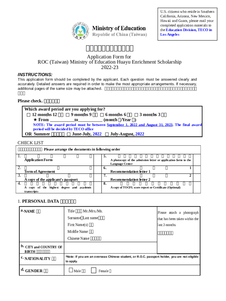 Huayu Enrichment Scholarship - Additional Important ... Doc Template ...