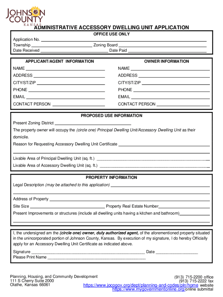 Fillable Online ADU Certificate- Application Form - Admin Review Fax ...