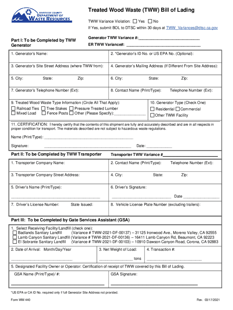 Fillable Online DTSC Requirements for Generators of Treated Wood Waste ...
