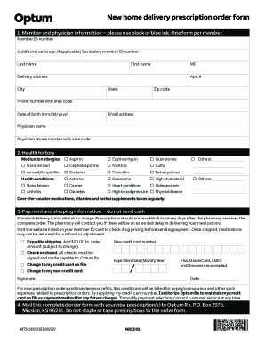 Fillable Online OptumRx - New Prescription Mail-in Order form - ERS Fax ...