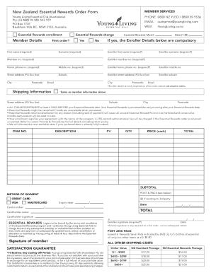Fillable Online Essential Rewards Order Form Fax Email Print - pdfFiller