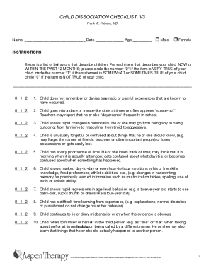 Fillable Online Child Dissociative Checklist (CDC), Version 3 - CE ...