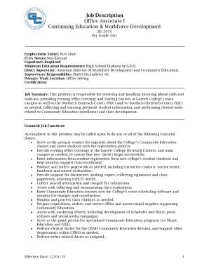 Fillable Online What Does An Office Associate Do: Job Description ...