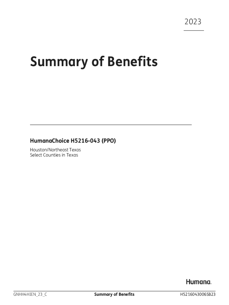 Fillable Online HumanaChoice H5216-043 (PPO) - MedicareAdvantage.com ...