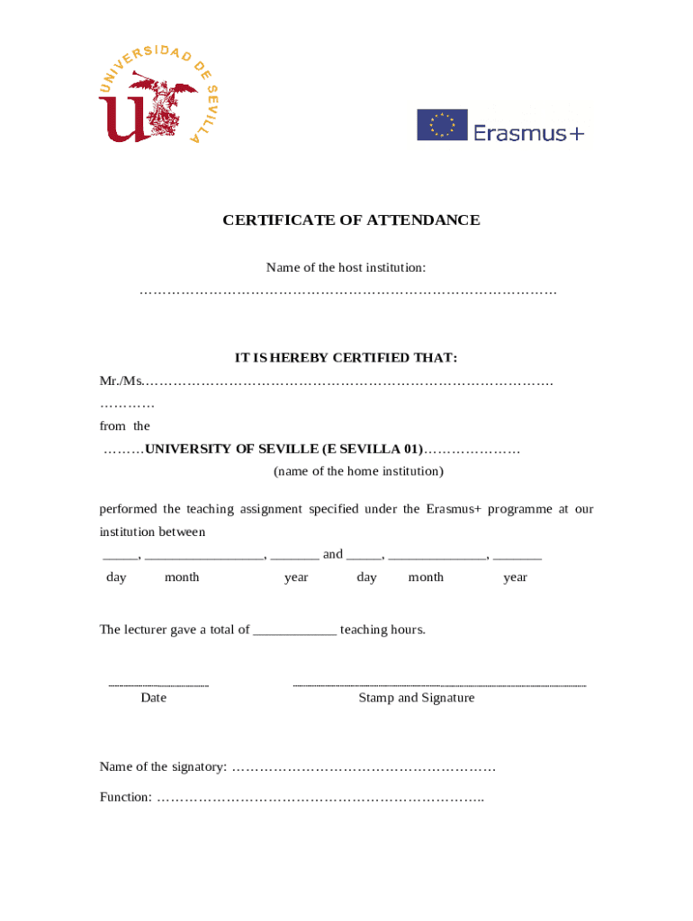 certificate of attendance Doc Template | pdfFiller