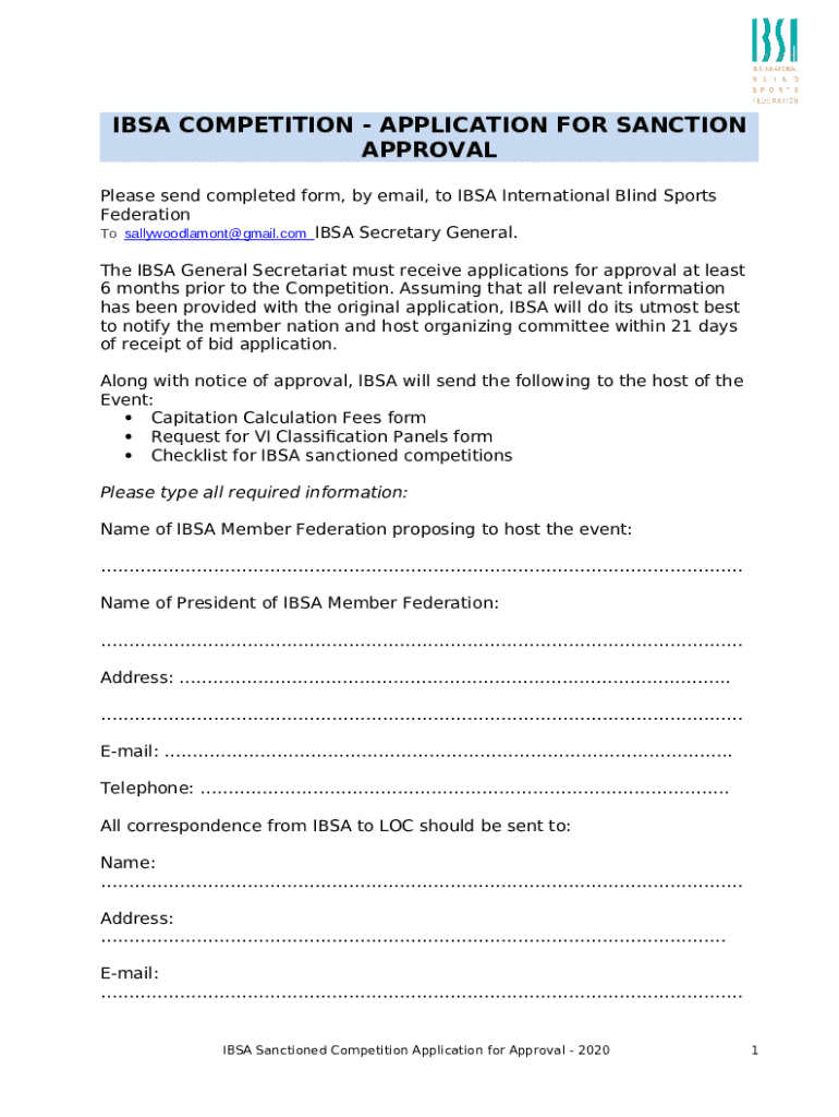 Sanction Application Doc Template | pdfFiller