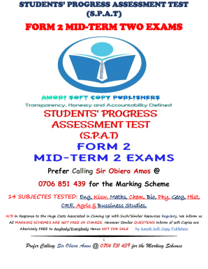 Fillable Online (PDF) FORM 2 MID-TERM TWO EXAMS - PDFSLIDE.NET Fax ...