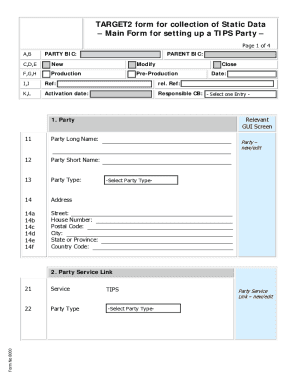 Fillable Online Form for setting up a TIPS Reachable Party Fax Email ...