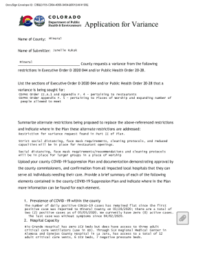 Fillable Online Application for Variance - Colorado Counties Inc. Fax ...