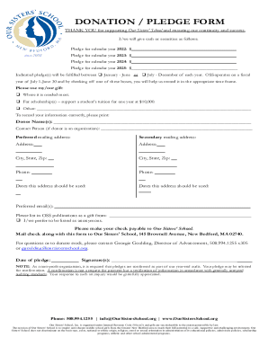 Fillable Online Donation/ Pledge Form Fax Email Print - pdfFiller