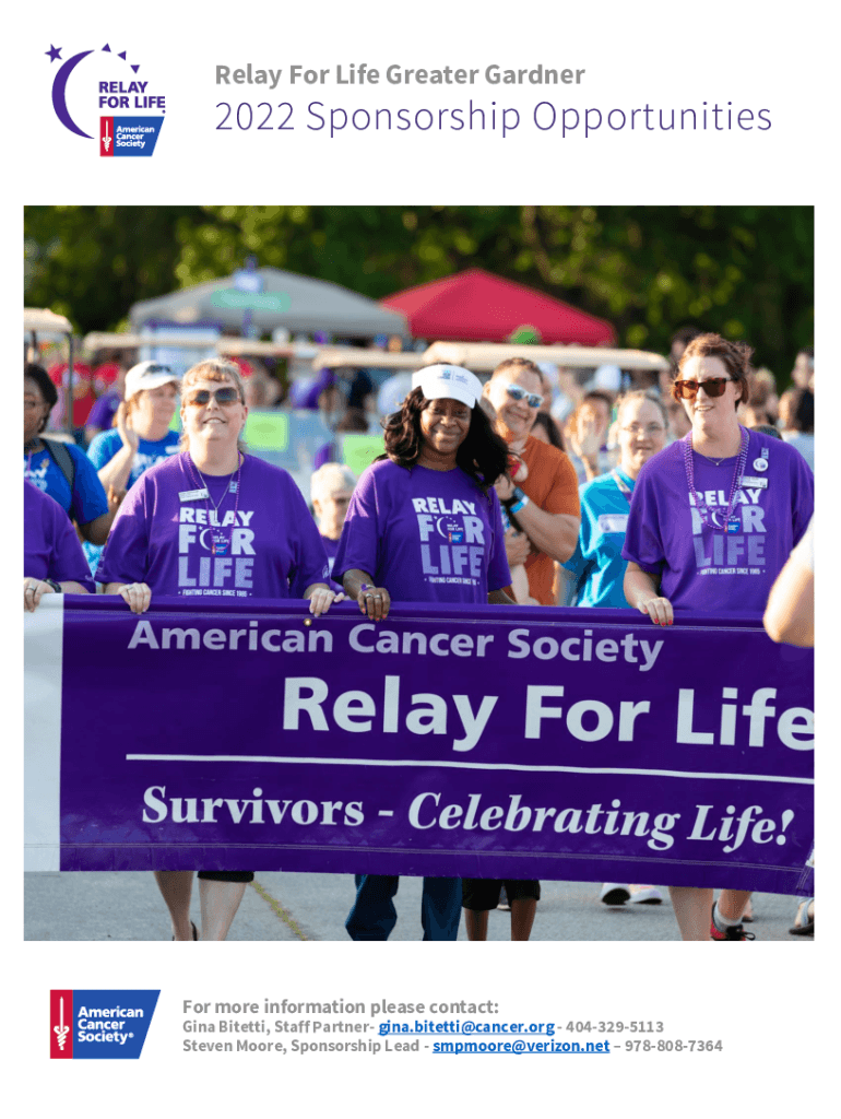 Fillable Online Relay For Life - Greater Gardner Area - Facebook Fax ...