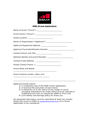 Drone Application Doc Template | pdfFiller