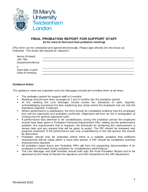 Probation Final (Support). Final Probation Doc Template | pdfFiller