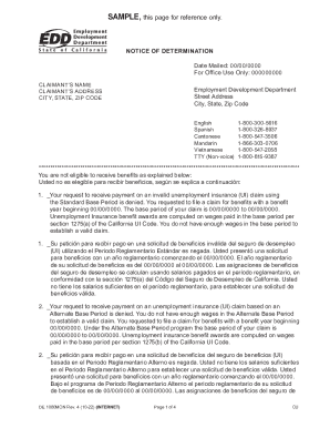 Fillable Online edd ca Employment Development Department Appeal Form DE ...