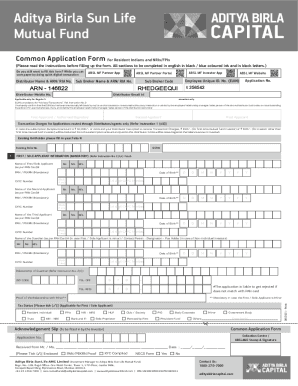 Fillable Online Common Application Form 20 12 22.FH10 - Shriram Mutual Fund Fax Email Print ...